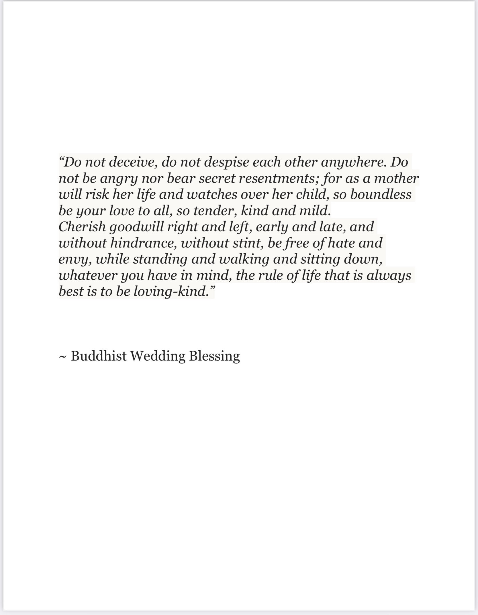 Buddhist Wedding Blessing PDF - Etsy