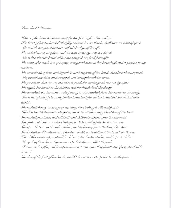 Proverbs 31 Woman Printable PDF - Etsy