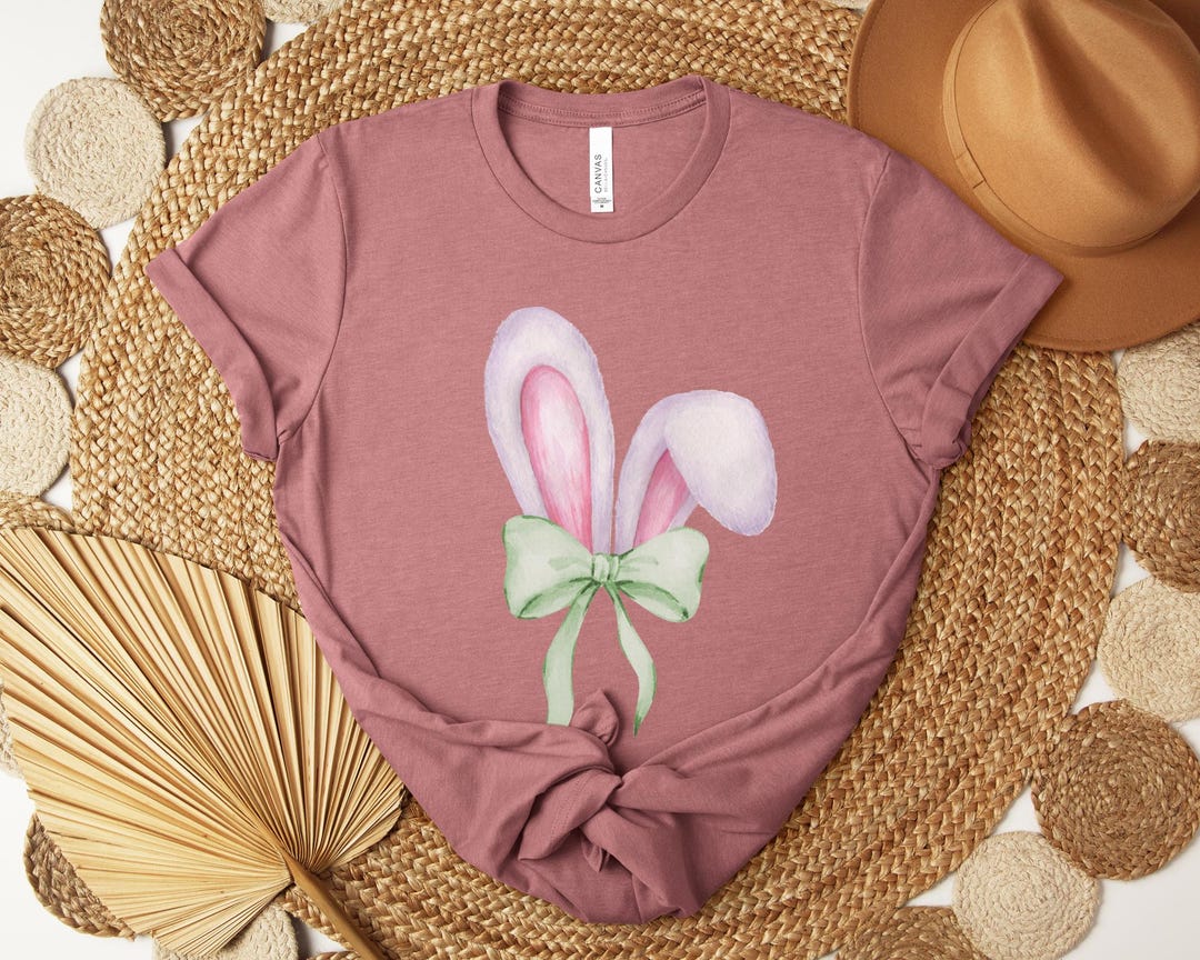 Coquette Bunny Ears T-shirt, Easter Day Tee, Bella+canvas, Gift for Her ...