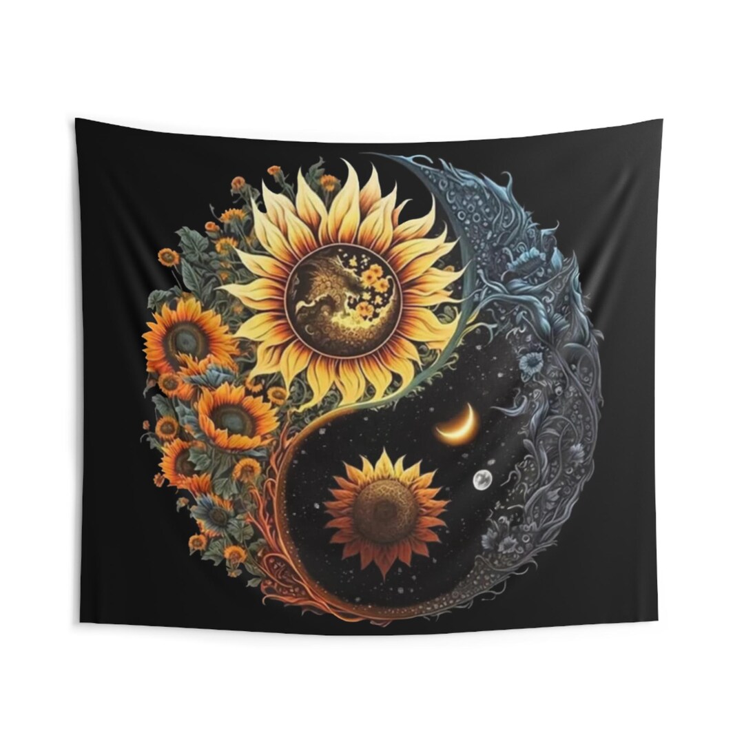 Ying Yang/night and Day-indoor Wall Tapestries - Etsy