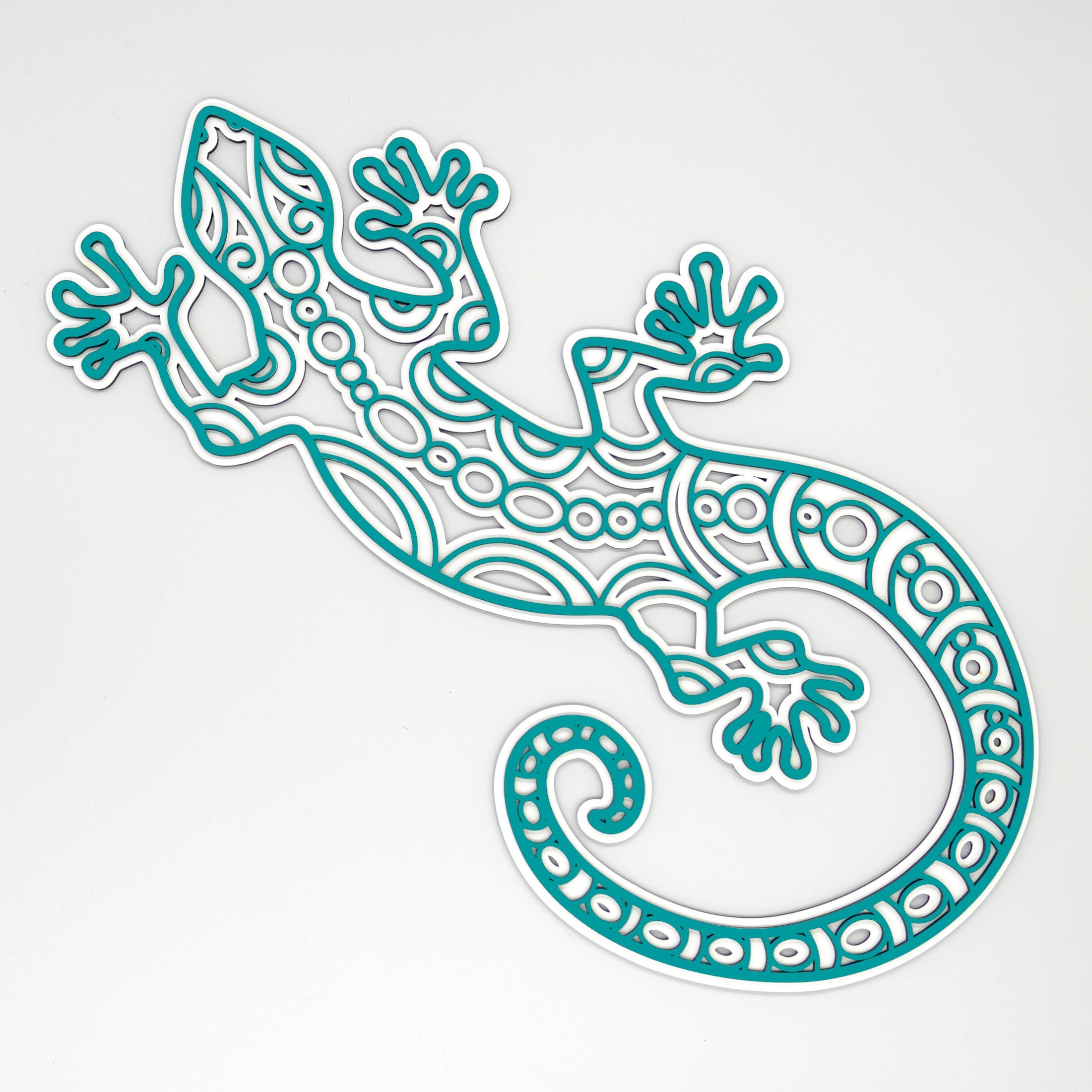 Gecko Hand Painted Laser Cut Wooden Wall Art - Etsy
