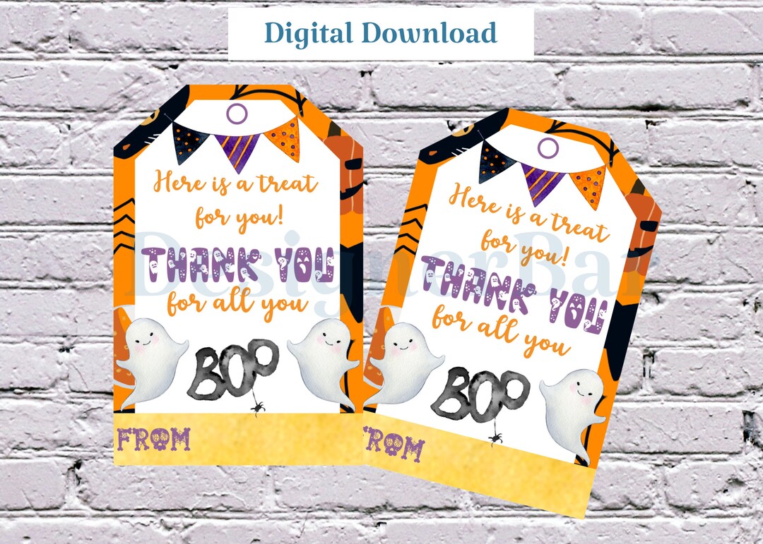 Halloween Thank You for All You Boo Teachers Tags-teacher Appreciation ...