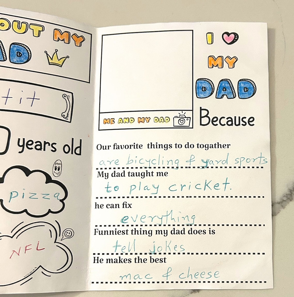 Father's Day Card DIY All About My Dad-card From Daughter and Son-kids ...