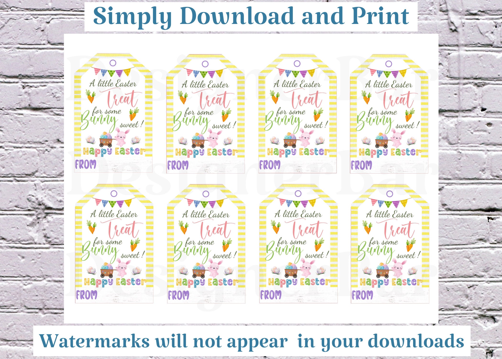 Easter Treat for Some Bunny Sweet Easter Gift Basket Tag-party Favor ...