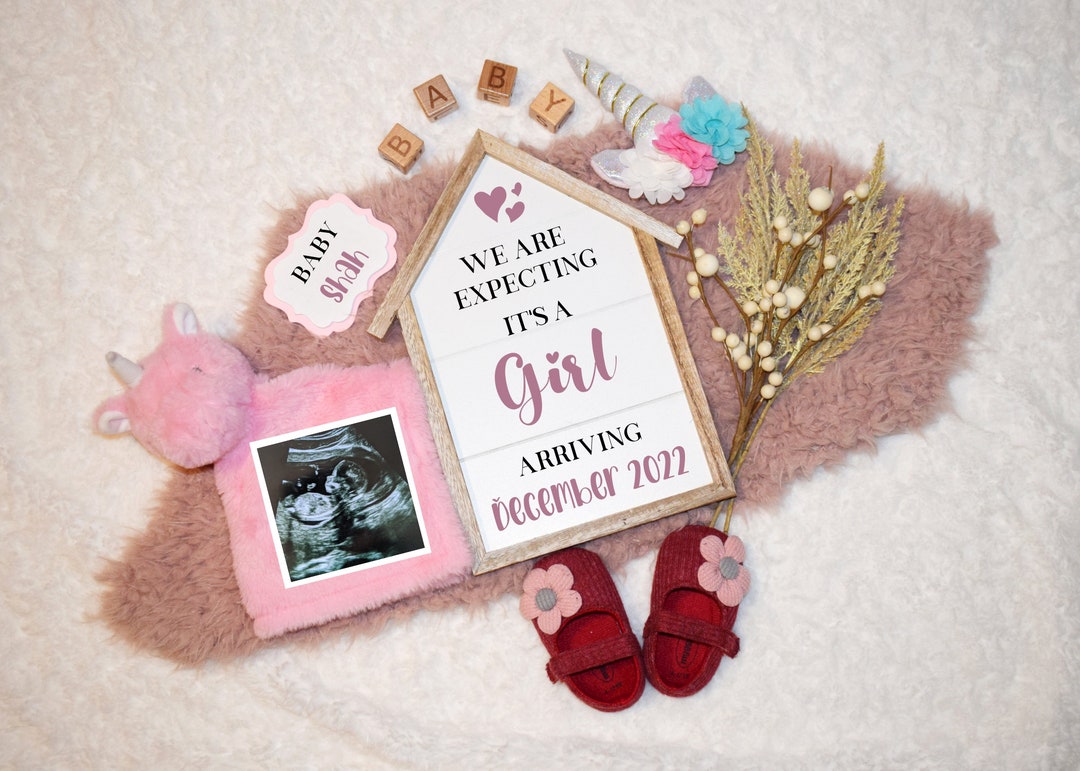 It's a Girl Announcement Digital Editable Announcement Baby Girl ...
