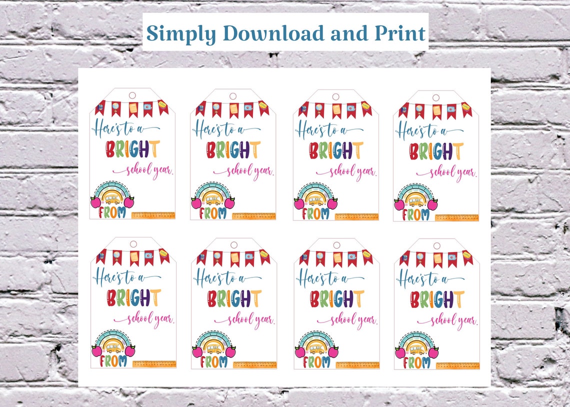 Back to School Tag-first Day of School Tag-here's to a - Etsy