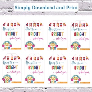 Back to School Tag-first Day of School Tag-here's to a Bright School ...