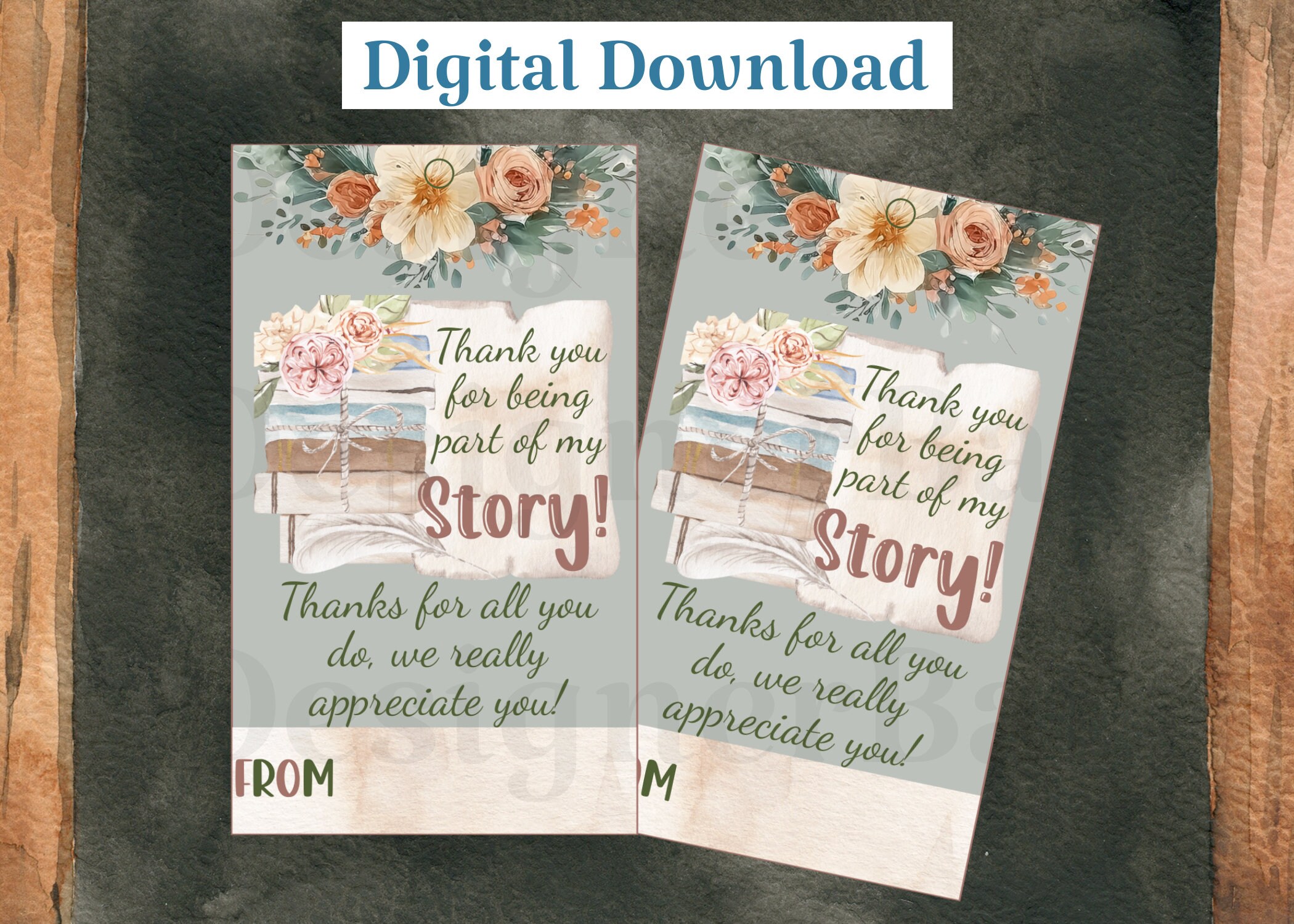 Thank You for Being Part of My Story Digital Teacher Appreciation Gift ...