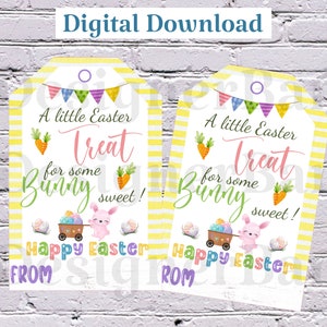 Easter Treat for Some Bunny Sweet Easter Gift Basket Tag-party Favor ...