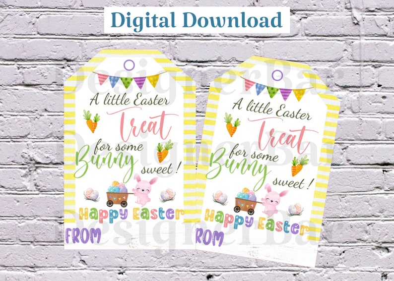 Easter Treat for Some Bunny Sweet Easter Gift Basket Tag-party Favor ...
