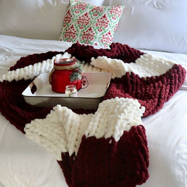 Hand Knit Throw - Etsy
