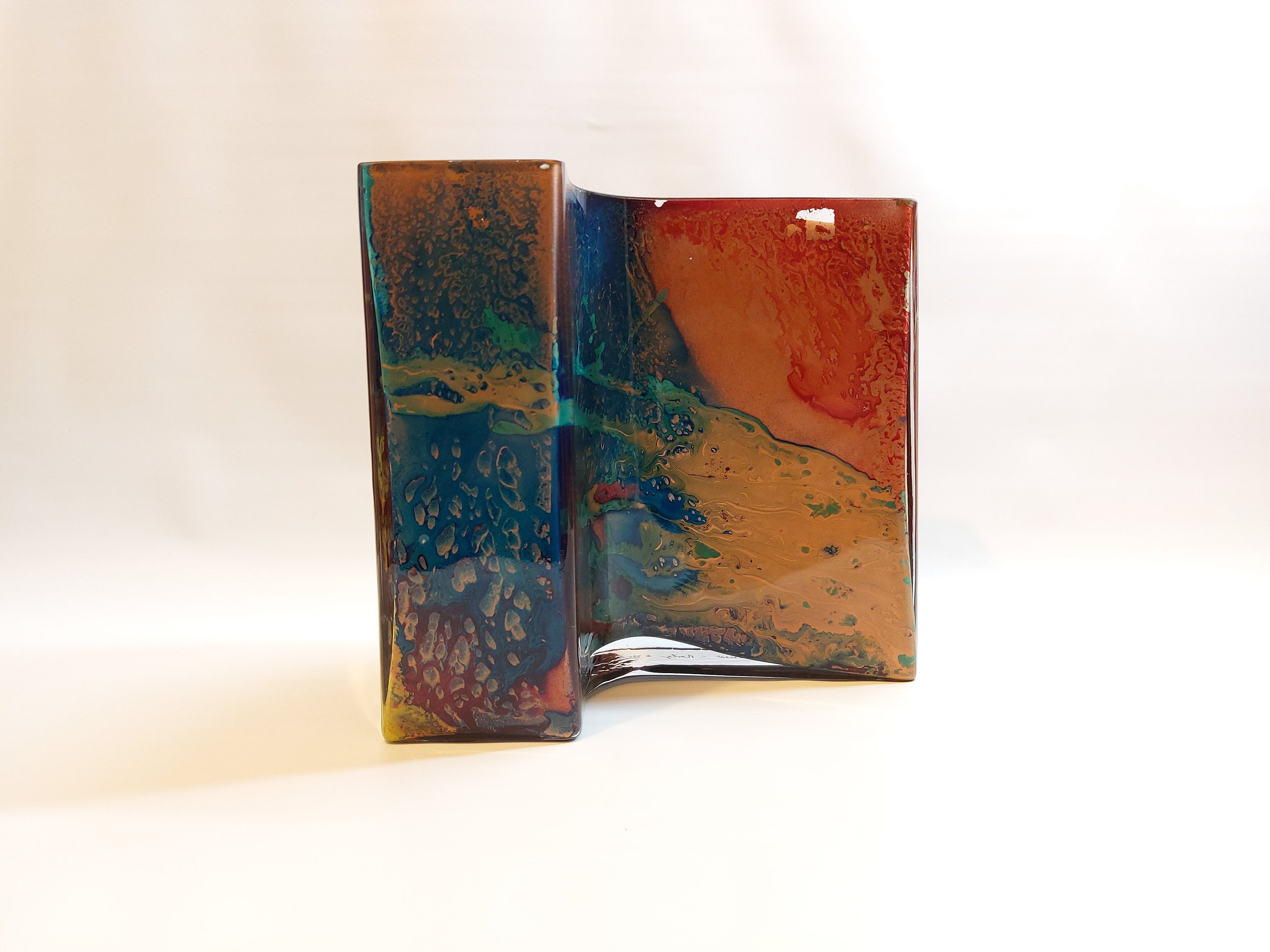 Robert Nisley Signed Reverse Painted Vase #222, 2000's - Etsy