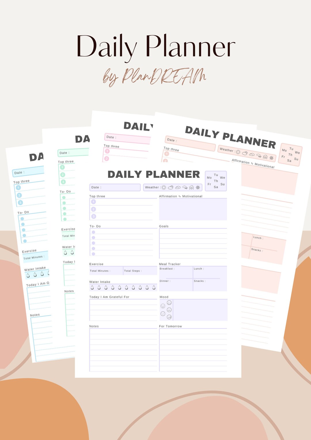 Pastel Daily Digital Planner: Printable PDF for Goodnotes (digital ...