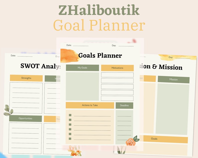 Goal Planner Bundle 2022 Goals Tracker Smart Goal Setting Kit New
