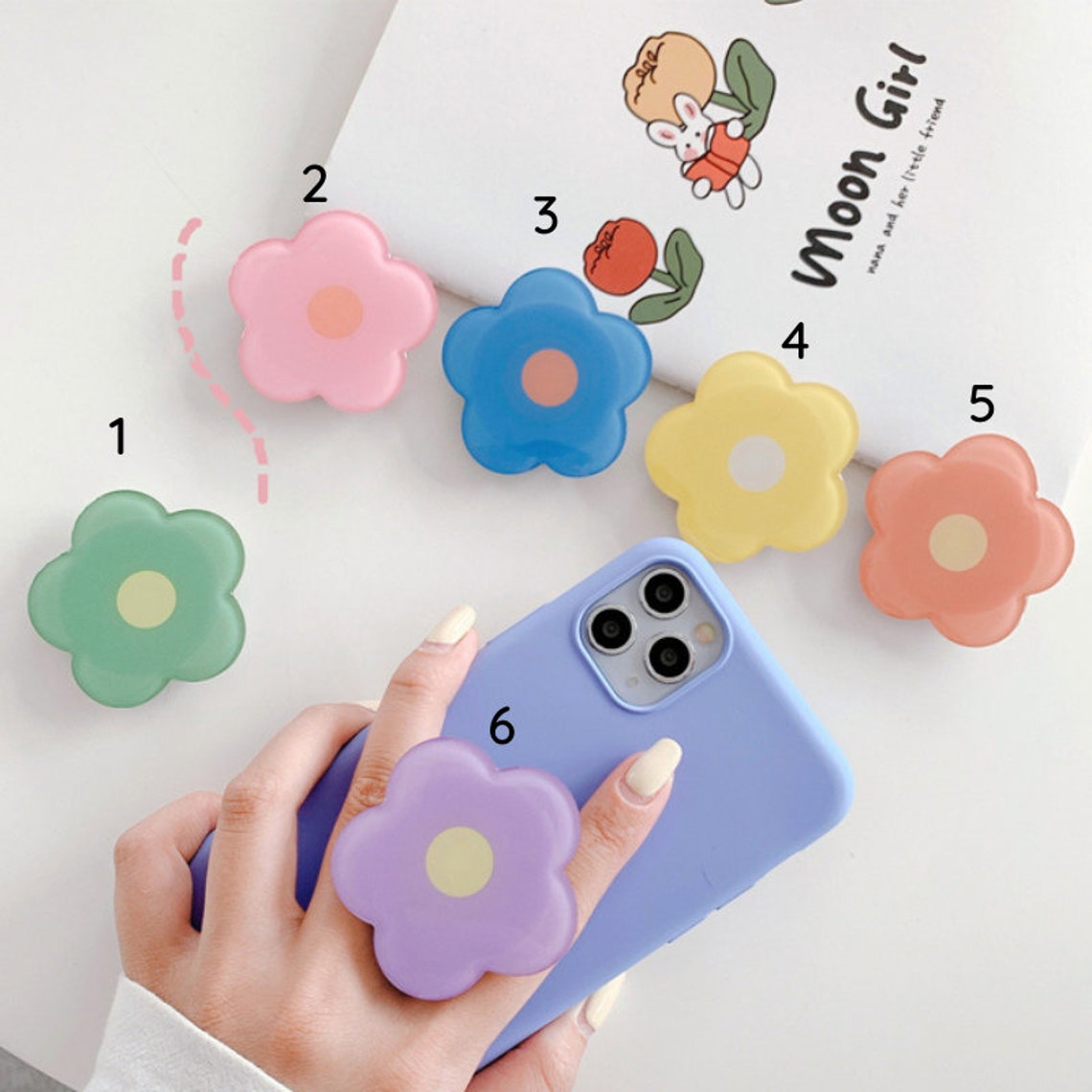 Flower Griptok / Phone Stand Trendy and Cute Perfect for - Etsy