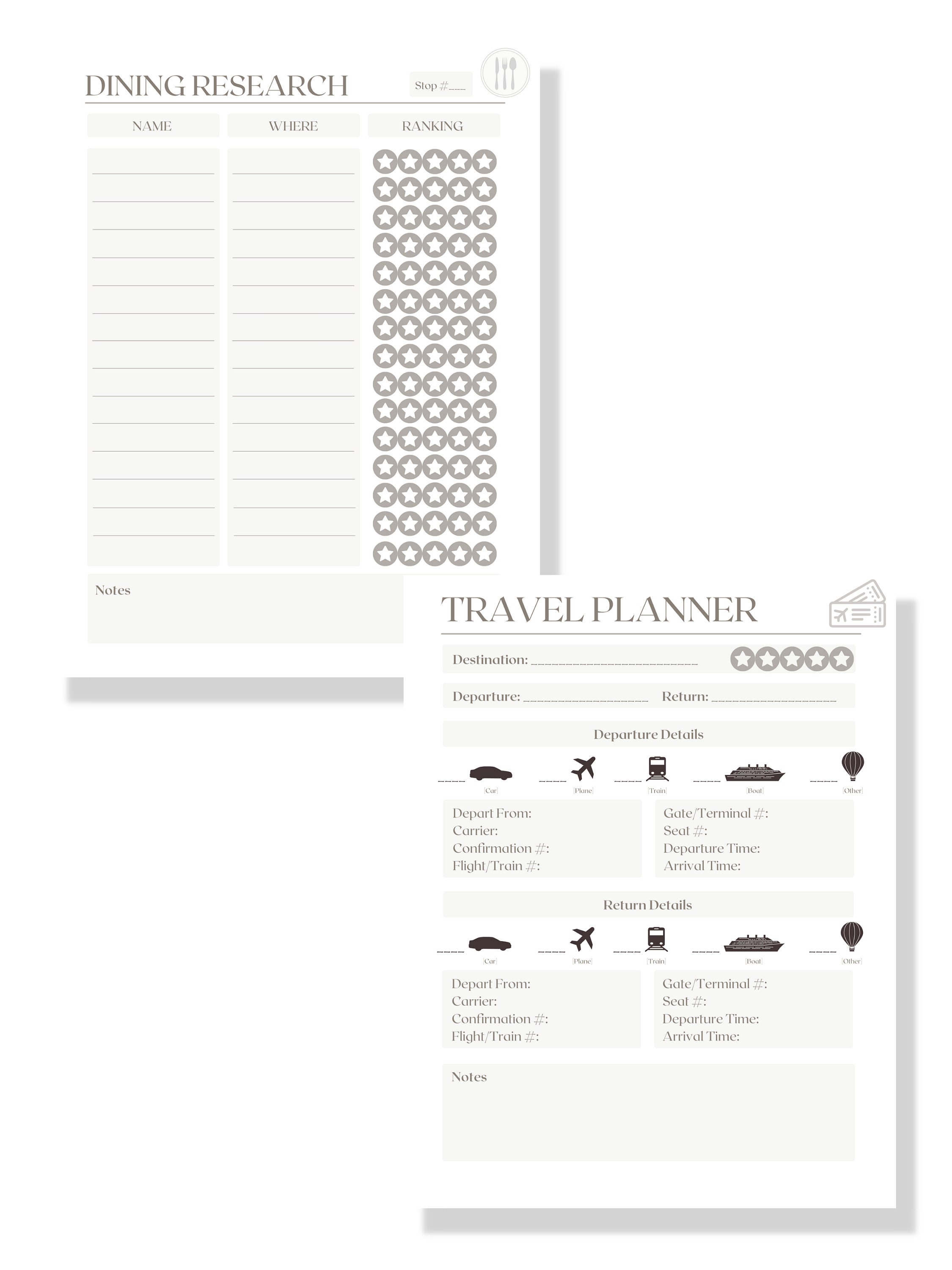 Complete Printable Domestic Travel Planner | Travel Itinerary Organizer ...