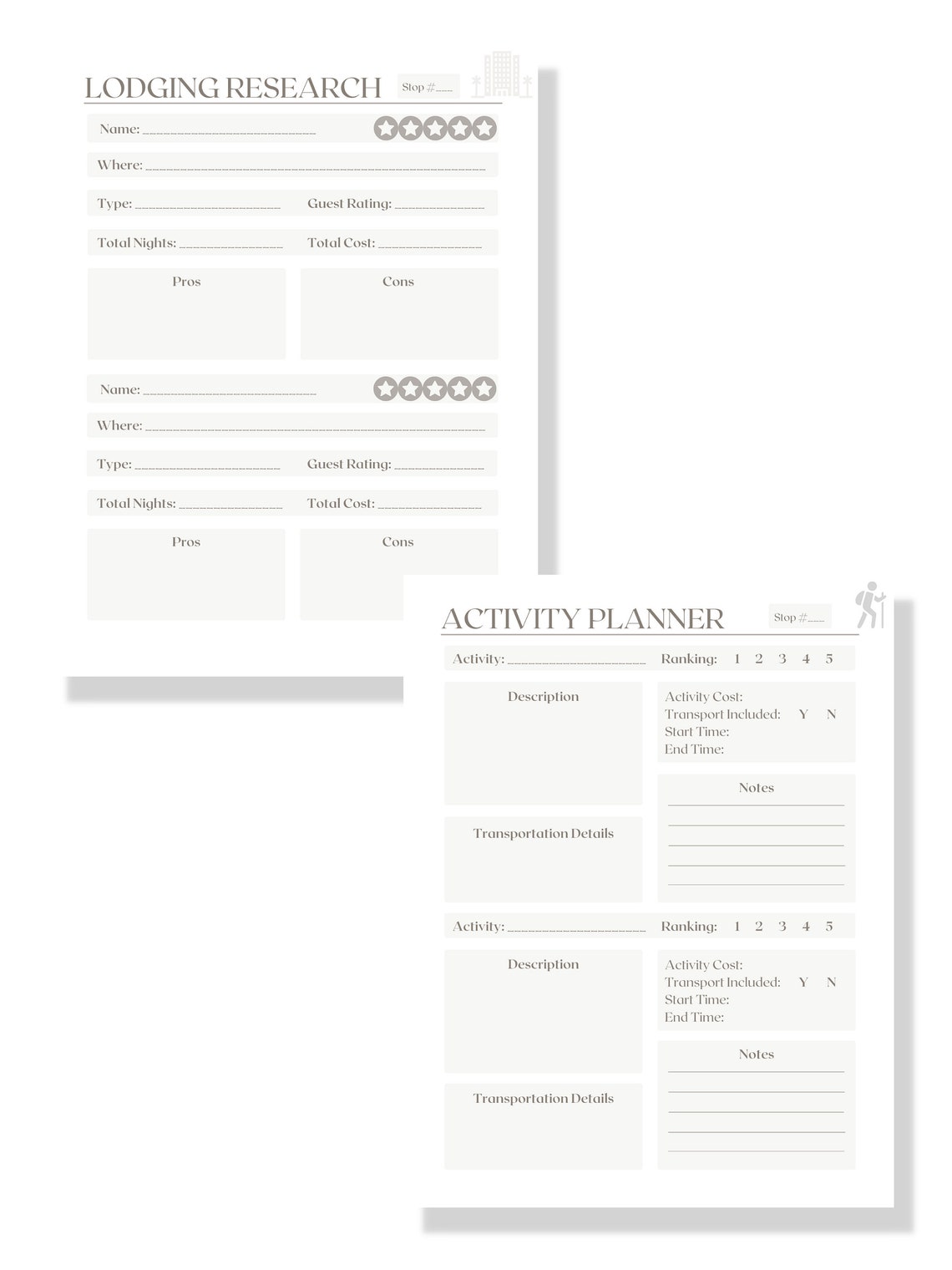 Complete Printable Domestic Travel Planner | Travel Itinerary Organizer ...