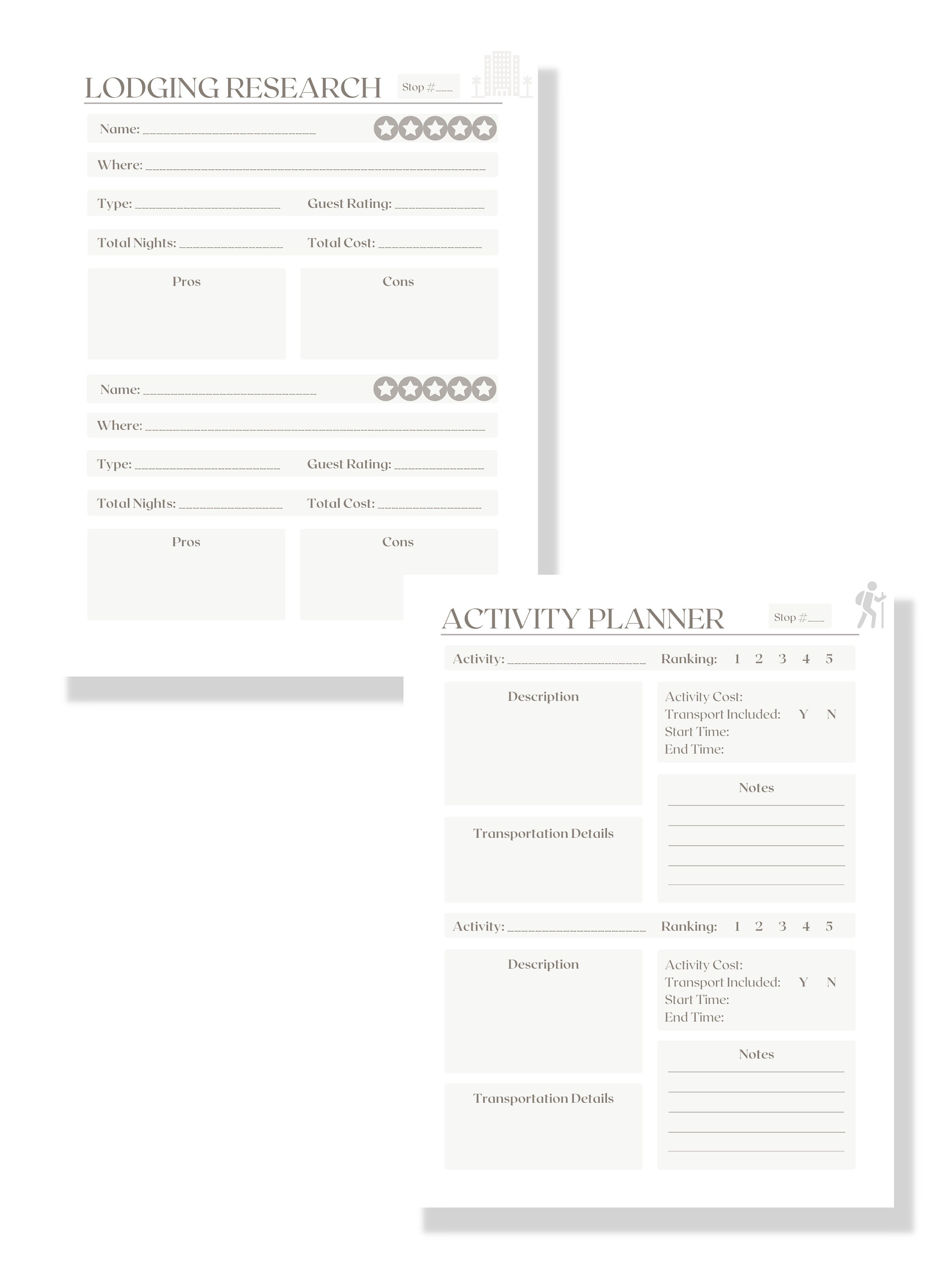 Complete Printable Domestic Travel Planner | Travel Itinerary Organizer ...