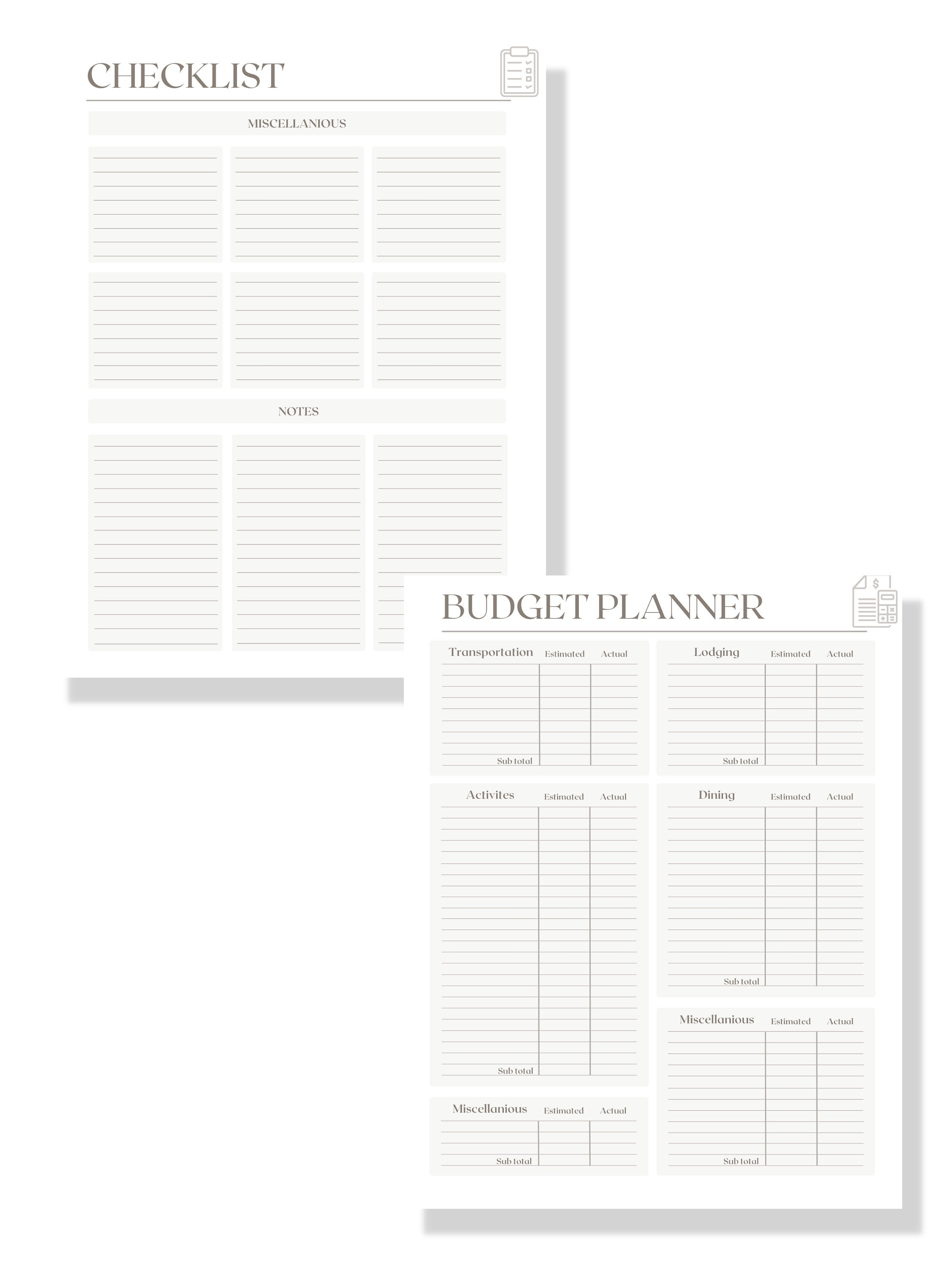 Complete Printable Domestic Travel Planner | Travel Itinerary Organizer ...