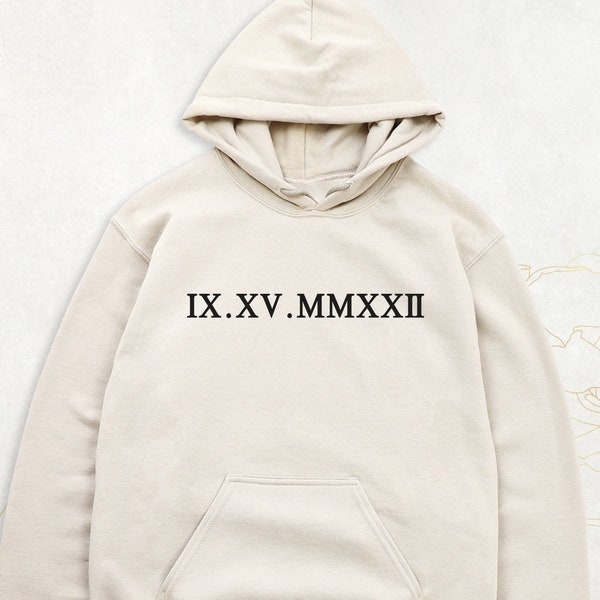 Roman Numeral Hoodie - Etsy