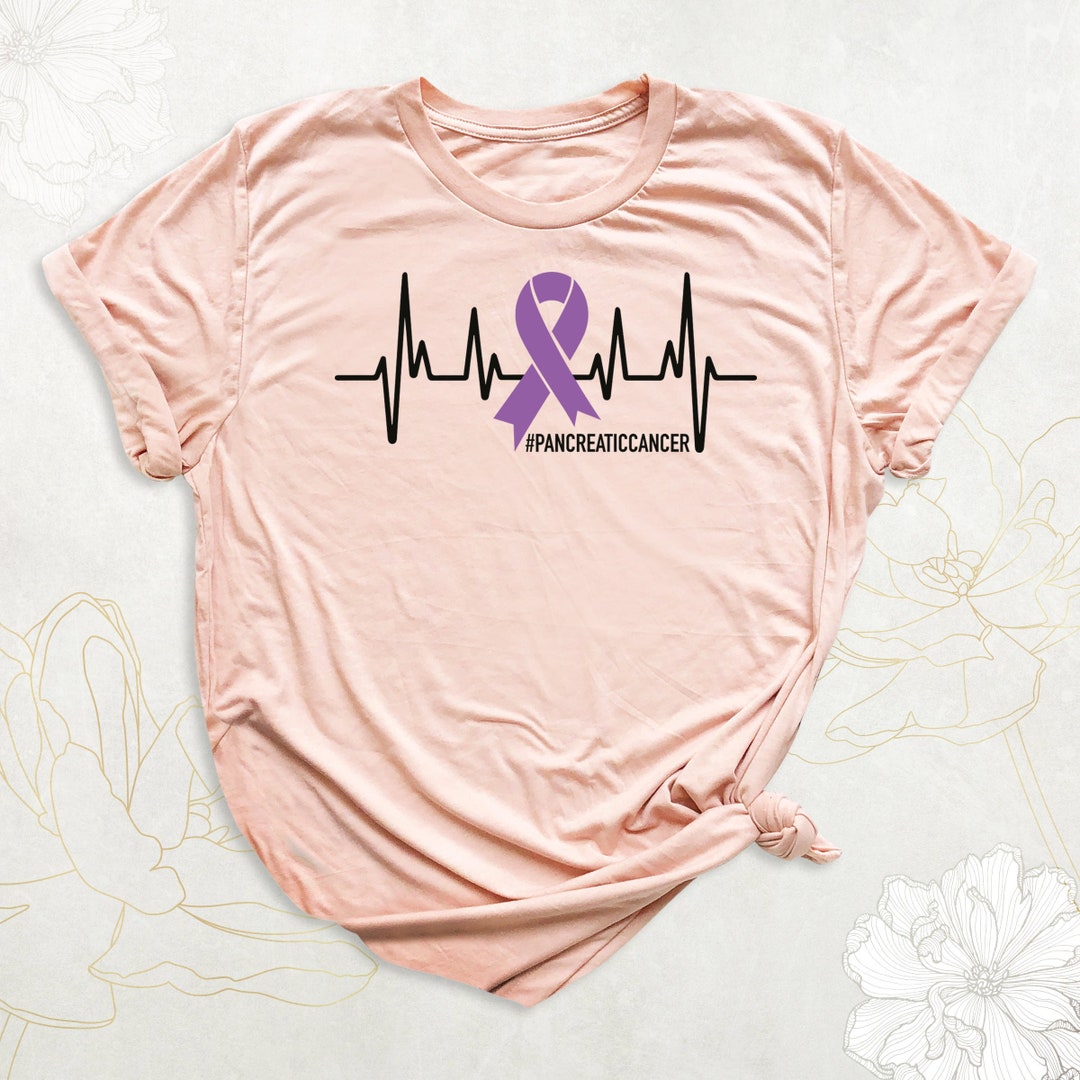 Pancreatic Cancer Shirt, Purple Ribbon Shirt, Pancreatic Cancer ...