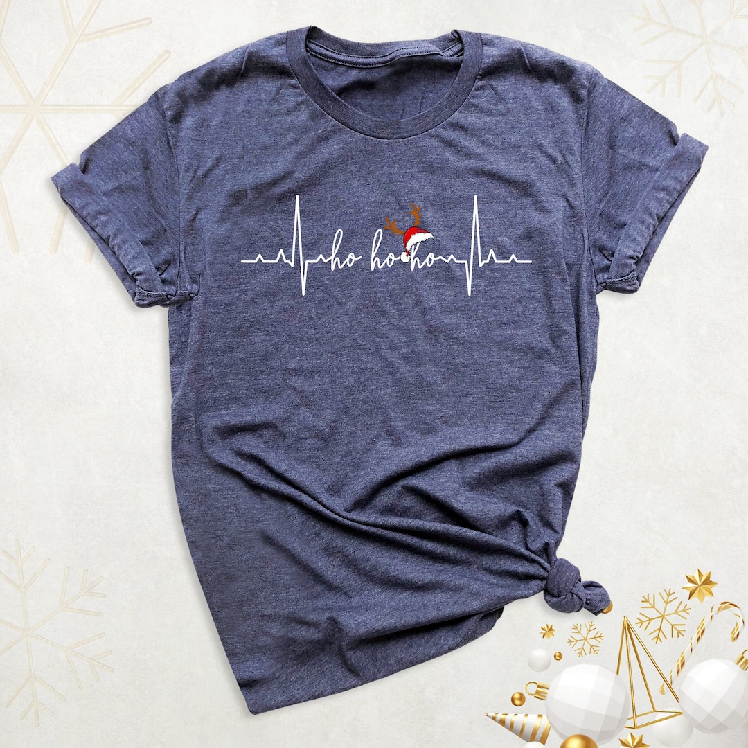 Heartbeat Christmas Shirt, Santa Nurse Tshirt, Healthcare Christmas ...