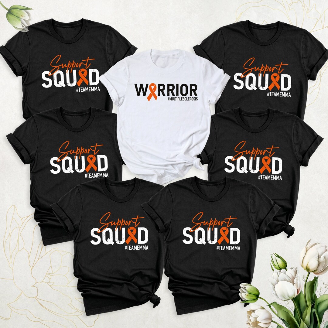 Multiple Sclerosis Shirt, MS Support Squad Shirts, Orange Ribbon MS ...