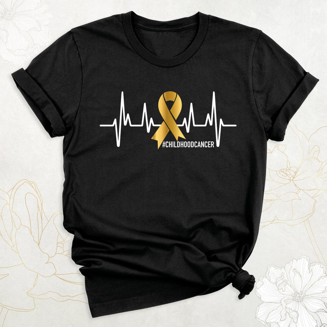 Childhood Cancer Awareness Shirt, Gold Ribbon Cancer Support Shirts ...