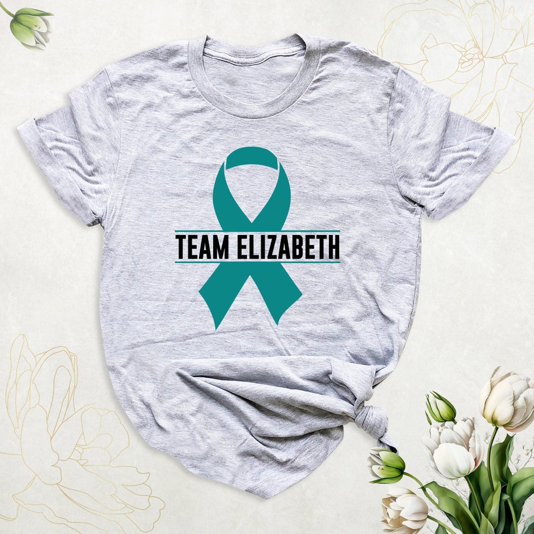 Custom Cervical Cancer Shirt, Teal Ribbon Team Cancer Shirts, Cancer ...