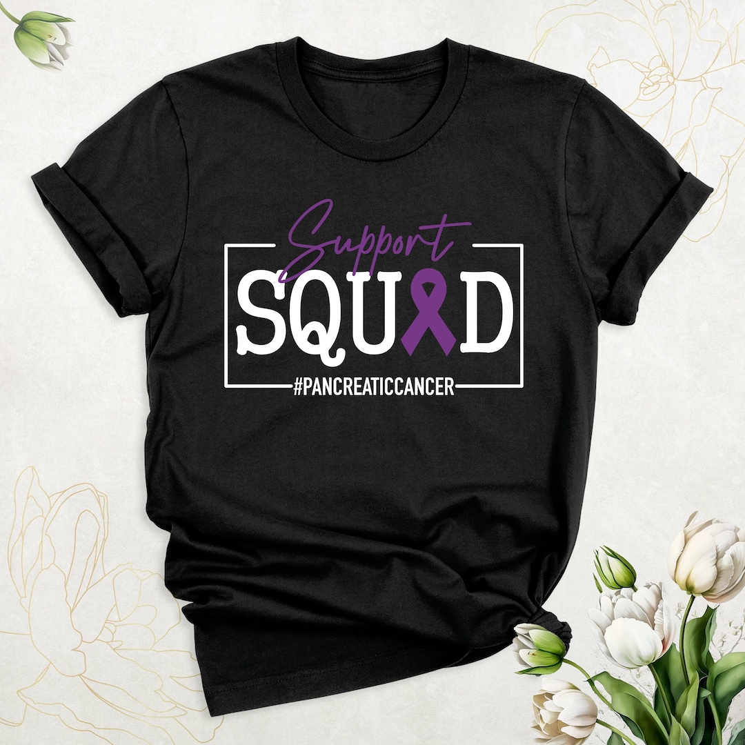 Pancreatic Cancer Support Shirt, Cancer Awareness Tee, Purple Ribbon ...