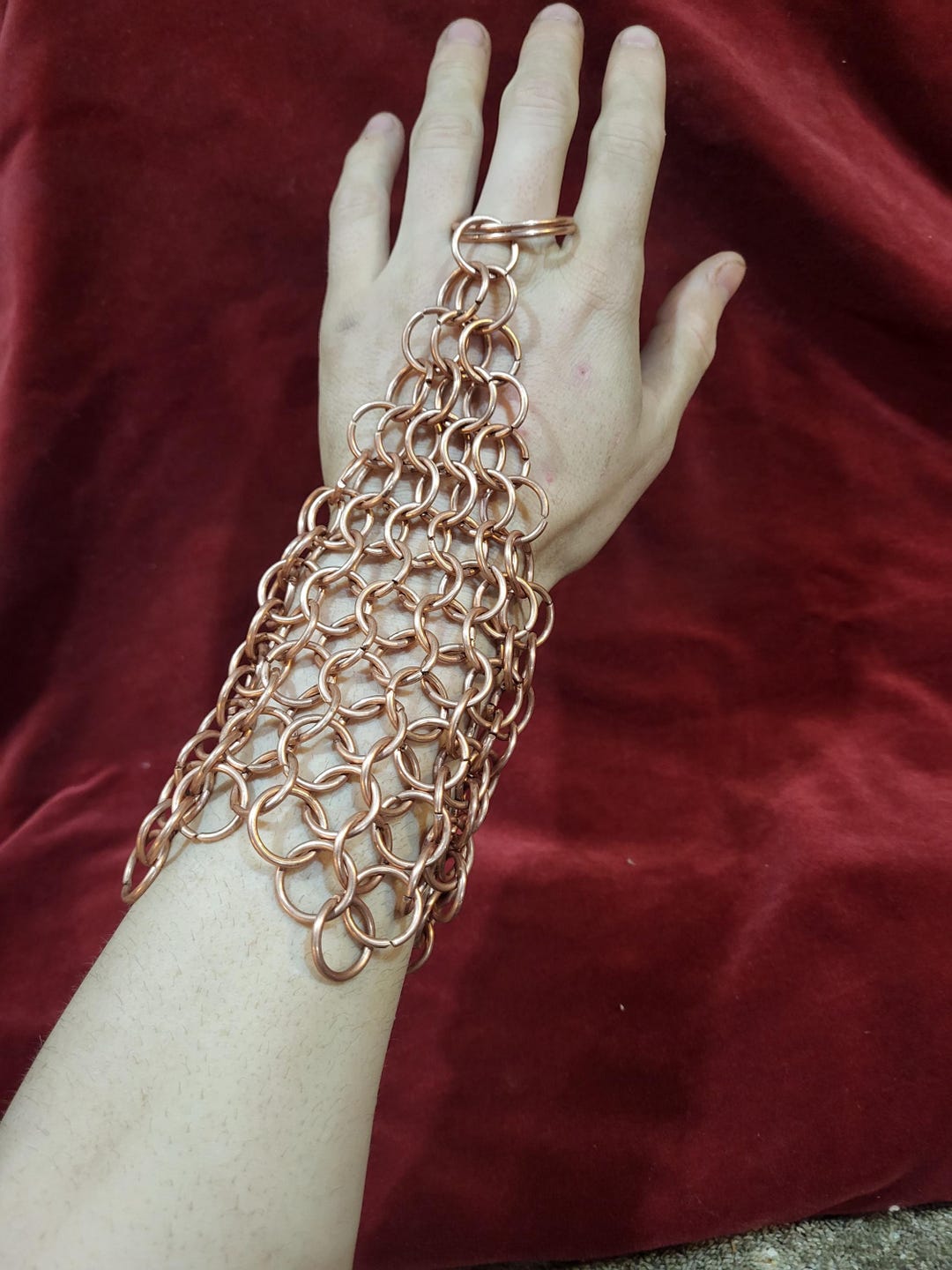 Copper Chainmail Handflower - Etsy