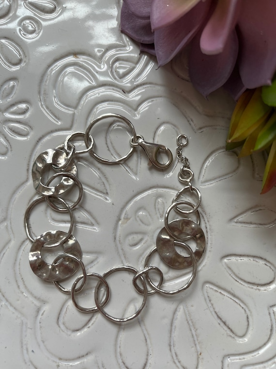 Silpada ‘Paper Chain’ Hammered Sterling Silver Circle… - Gem