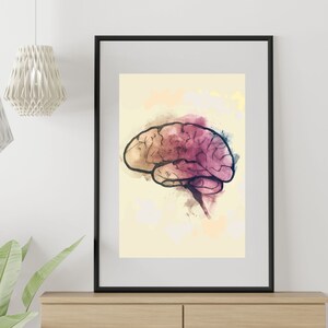 Human Brain Art, Instant Download, Neurology Art, Classroom Decor ...