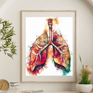 Lungs Anatomy Print, Science Poster, Respiratory Therapy Gift ...