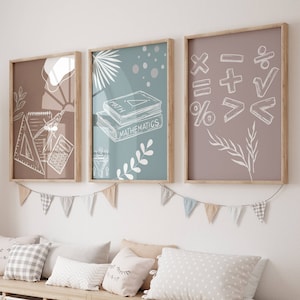 Math Decor Set of 3 Mathematics Classroom Decor Math Nursery Decor Math ...