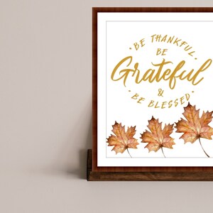 Thanksgiving Wall Decor, Always Be Thankful Watercolor Wall Art ...