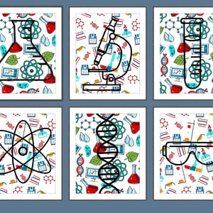 Science Wall Prints, Classroom Wall Art, Nursery Decor, Set of Biology ...