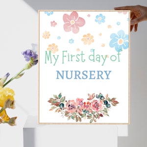 First Day of Nursery School Sign / Nursery First Day Sign /printable ...