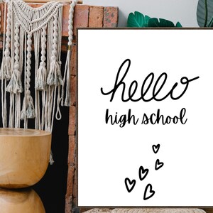 Hello High School Printable Sign | Back to School Photo Prop (digital ...