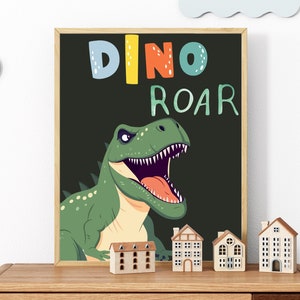Dinosaur Wall Art, Dinosaur Theme Bathroom Wall Art, Dino Lover Gift ...