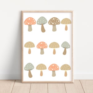 Mushroom Art Print, Nursery Printable Art, Boho Art, Boho Mushroom ...