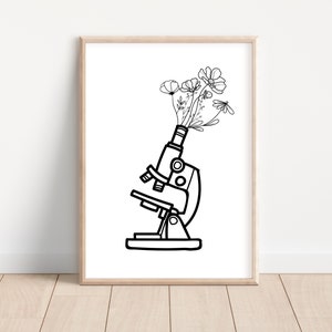 Microscope Art Print Instant Download Science Poster - Etsy