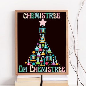 Chemistry Christmas Wall Art, Science Teacher Gift, Funny Science ...