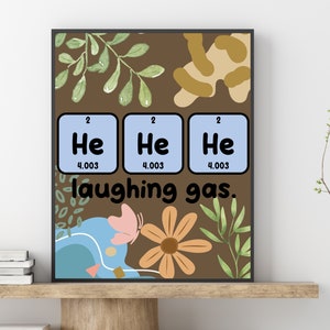 Laughing Gas Poster Science Wall Art Chemistry Wall Art Laboratory ...