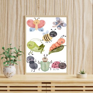 Botanical Wall Art, Wall Decor Living, Insect Illustration, Bugs Wall ...