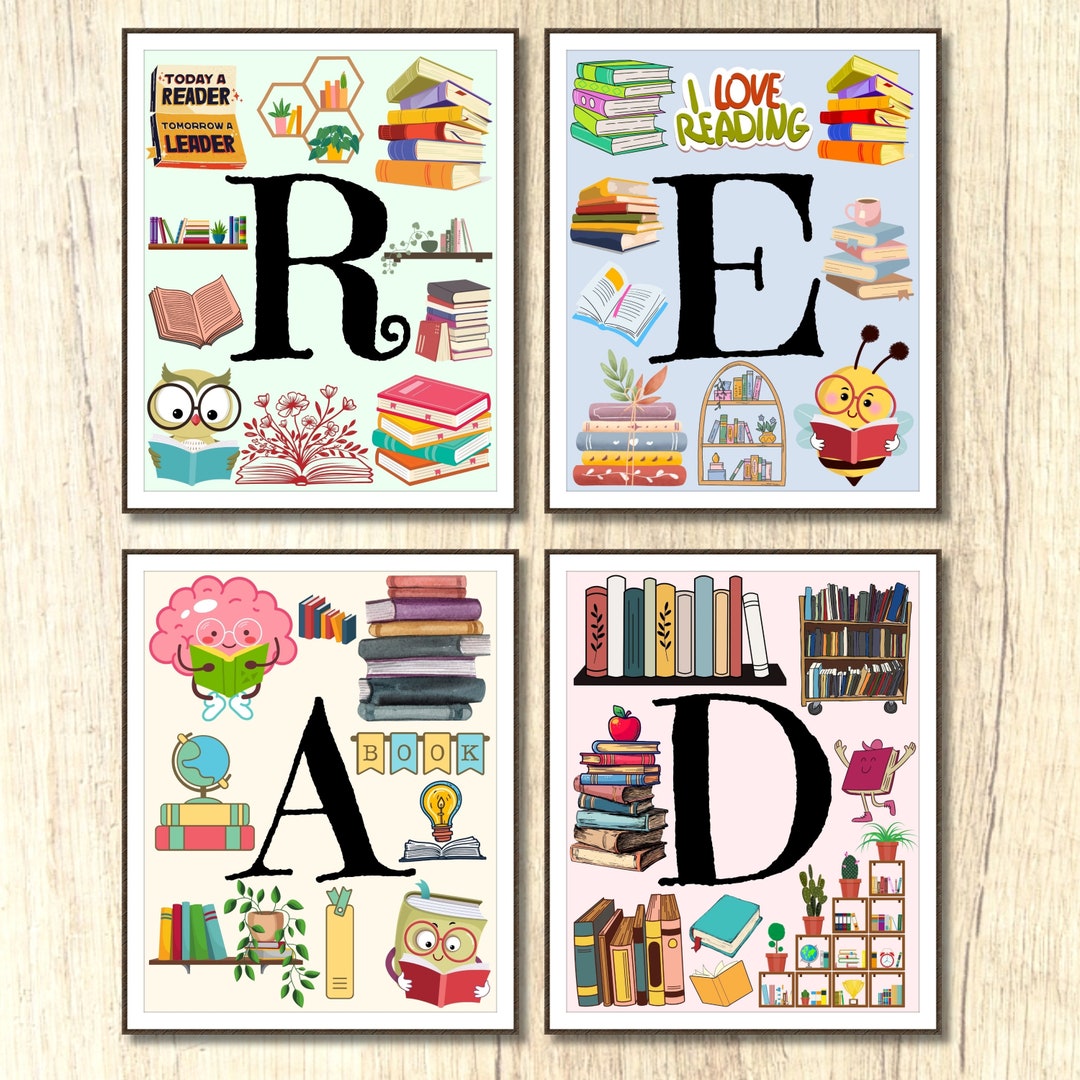 Reading Posters Classroom Decor School Library Sign Reading Classroom ...