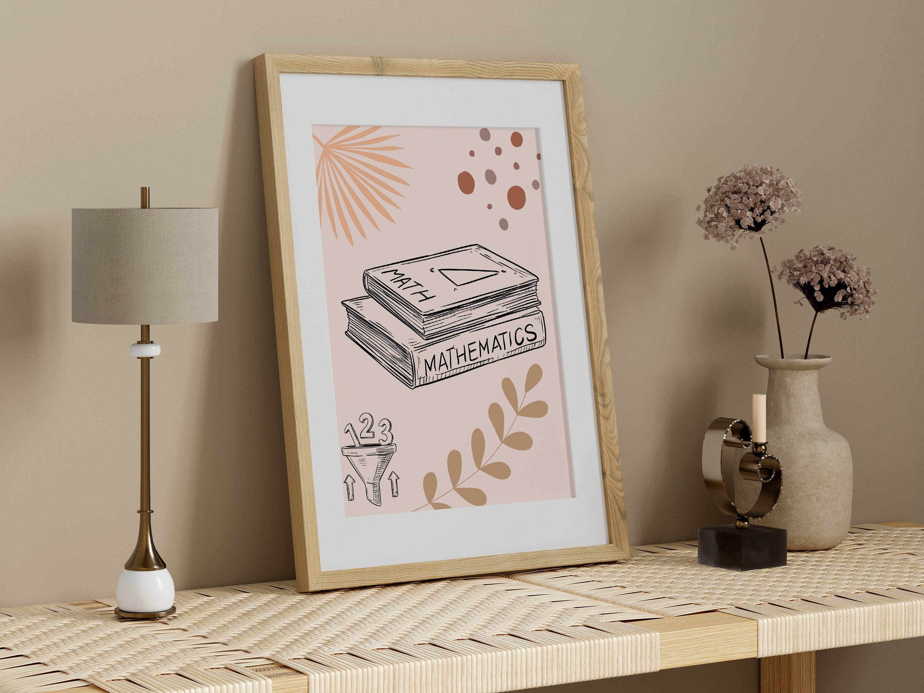 Math Printable Posters Math Bulletin Board Kit Math Boho Wall Art Set ...