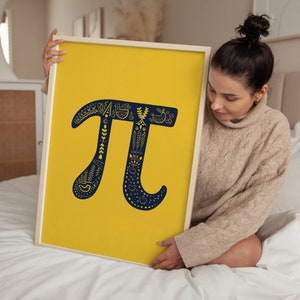 Pi Symbol Art Math Teacher Gift Math Art Mathematics Art Classroom Wall ...