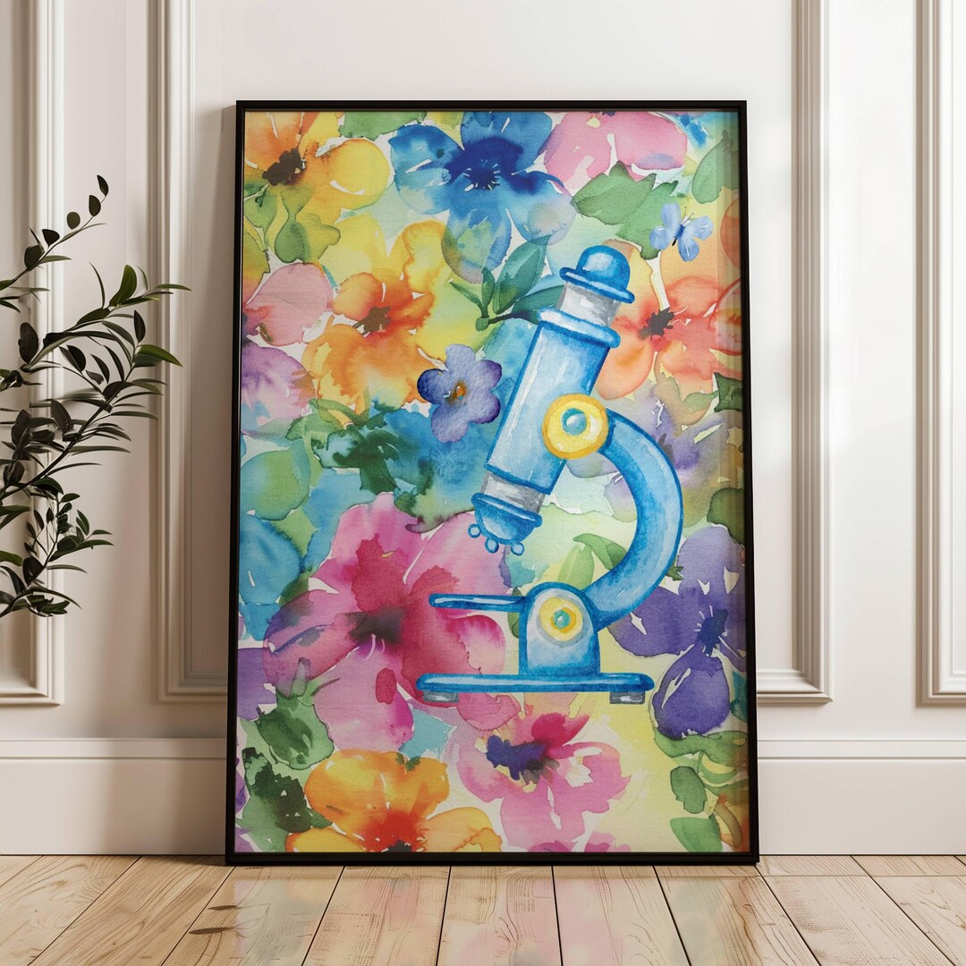 Microscope Art for Science Lovers’ Wall Decor Microscope Artwork for ...