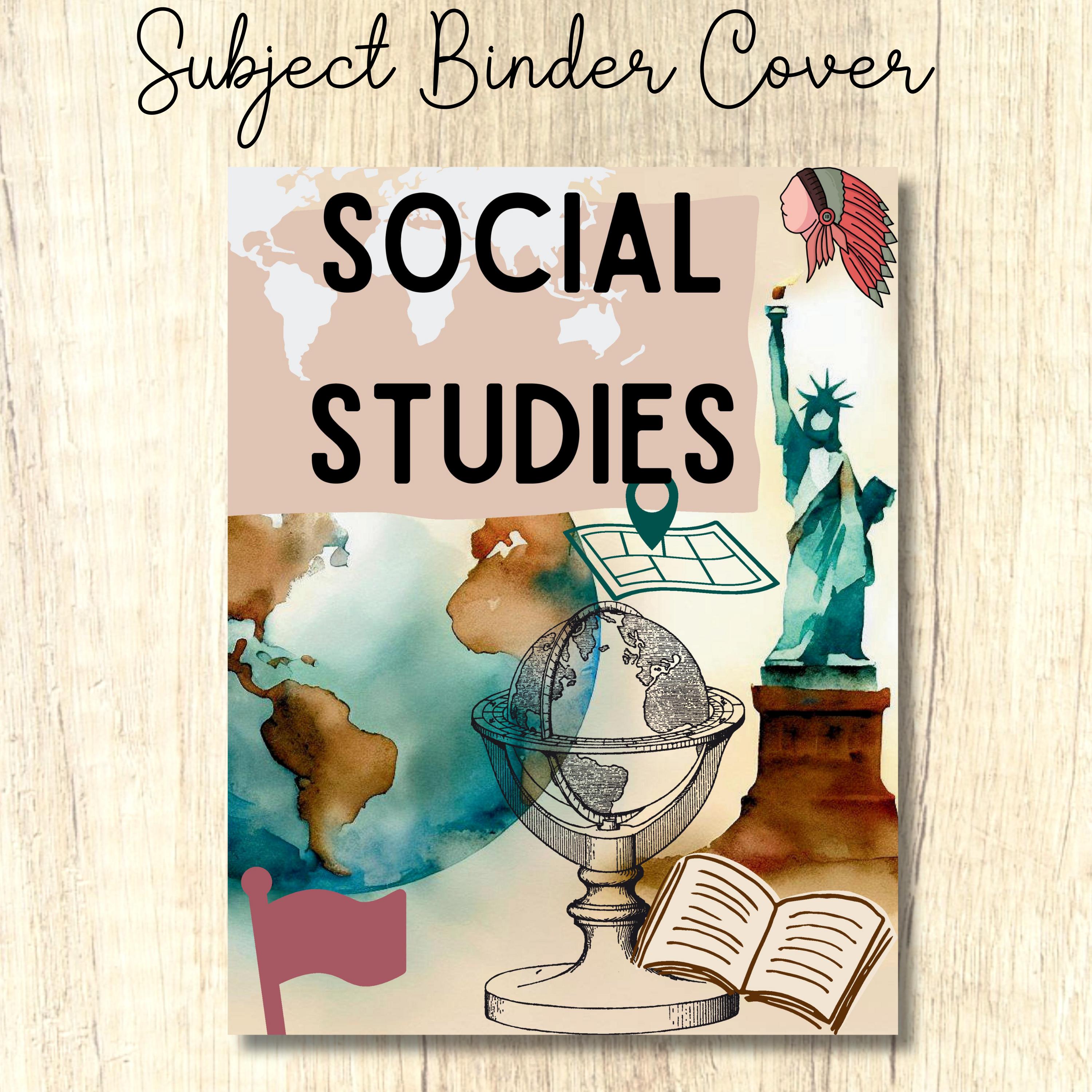 Social Studies Subject Binder Cover Printable Back to School Teacher ...